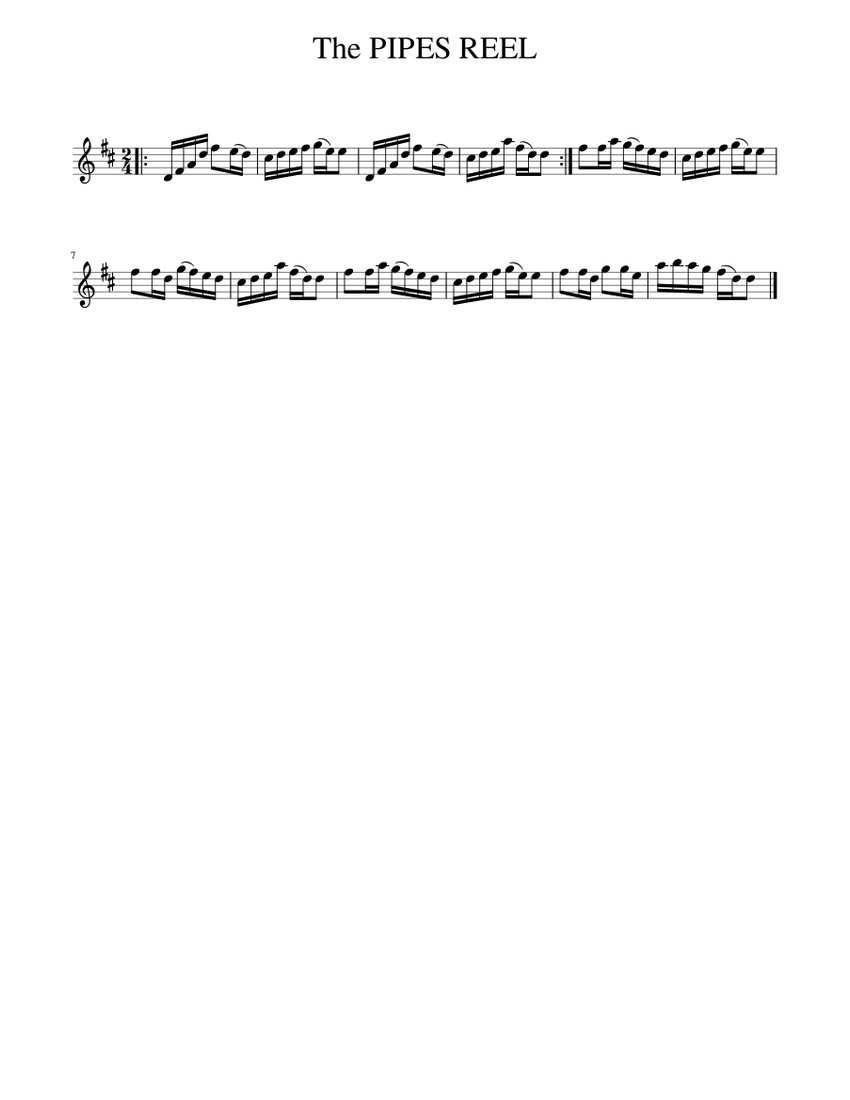 The PIPES REEL Sheet Music for Piano (Solo) easy | MuseScore.com
