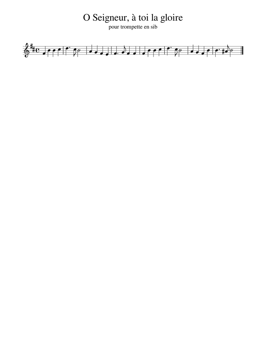 O Seigneur toi la gloire Sheet music for Vocals (Solo) | Musescore.com