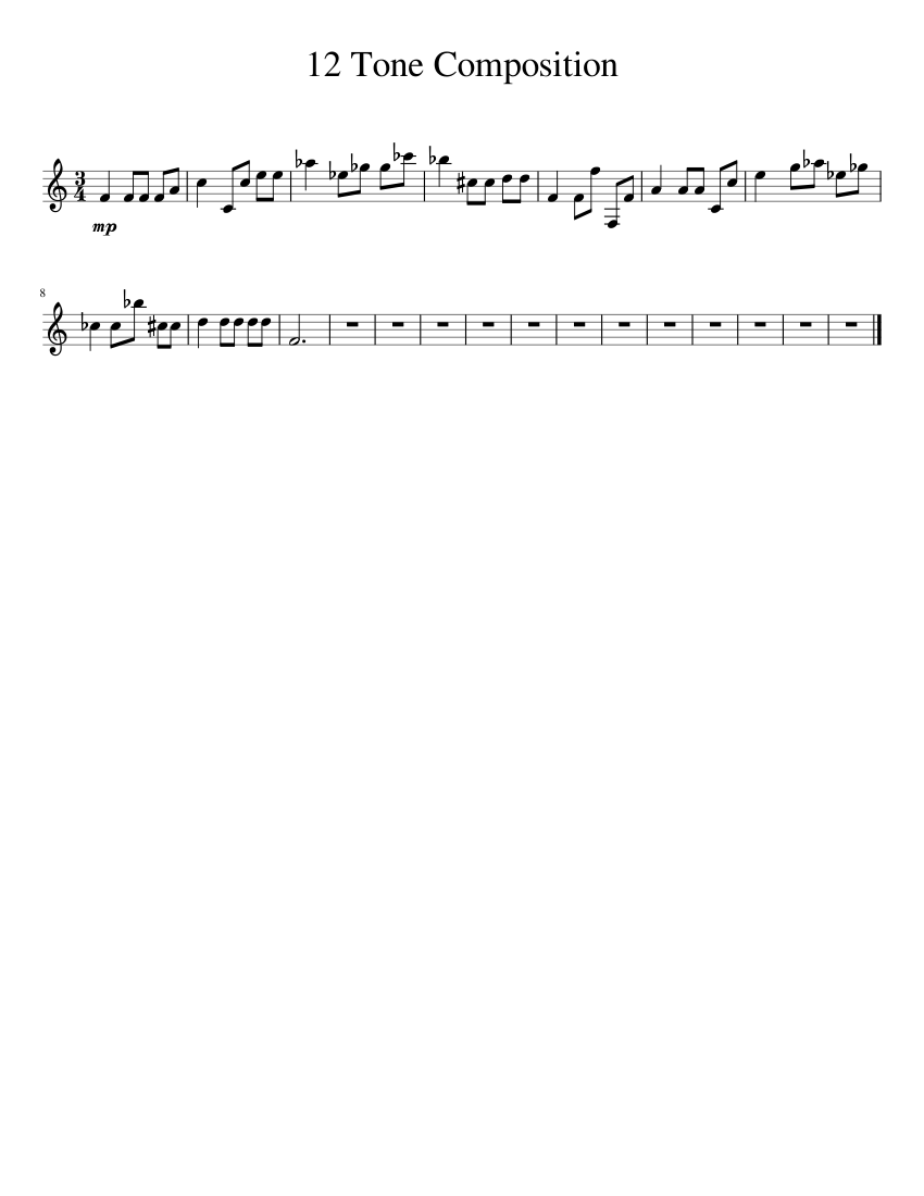 12 Tone Composition Sheet music for Piano (Solo) | Musescore.com