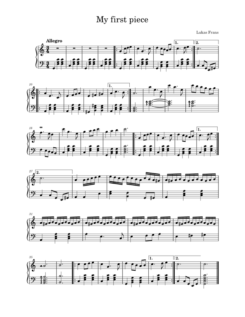My First Composition Sheet Music for Piano (Solo) Easy | MuseScore.com