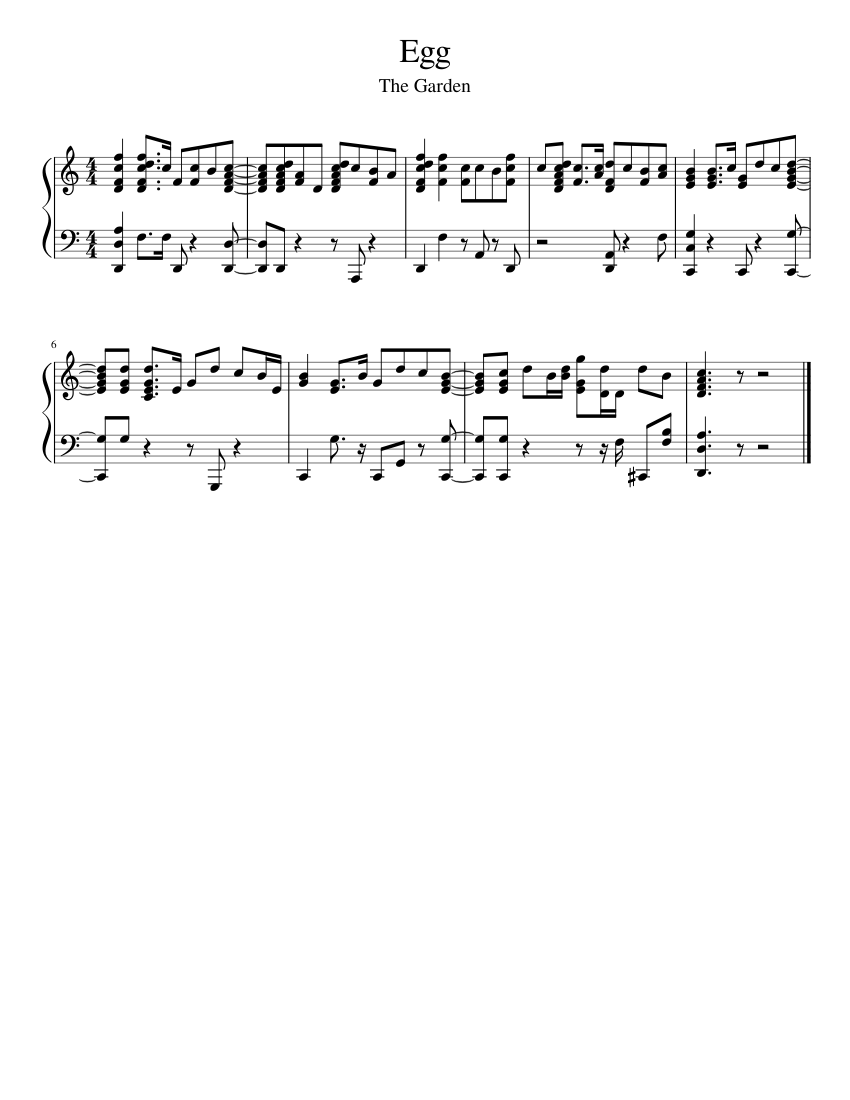 Egg Sheet Music for Piano (Solo) Easy | MuseScore.com