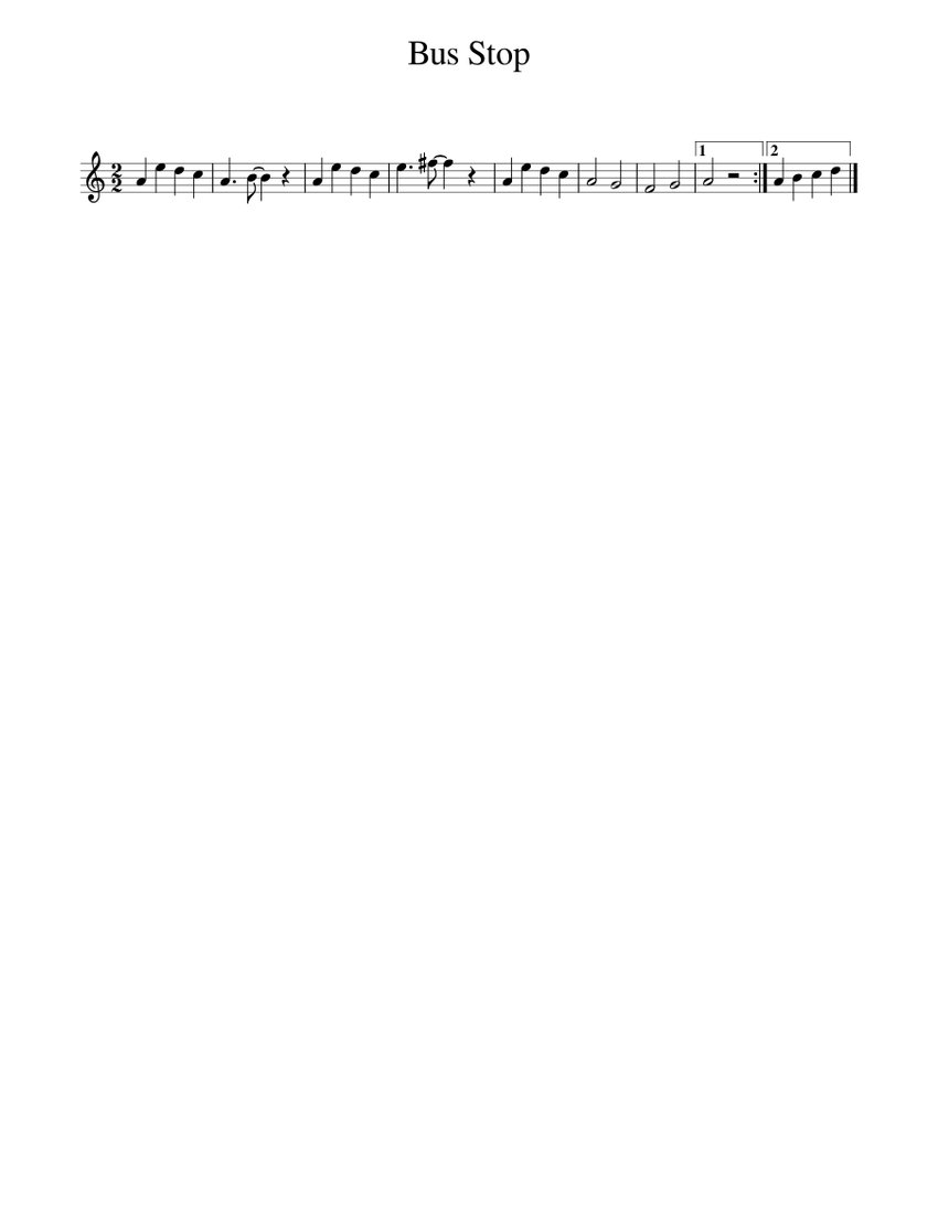Bus Stop Sheet music for Piano (Solo) Easy | Musescore.com