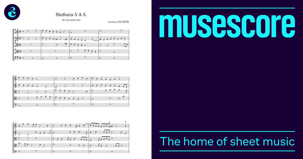 Sinfonia 7 a 5 - Leonora Duarte Sheet music for Violin, Viola, Cello ...