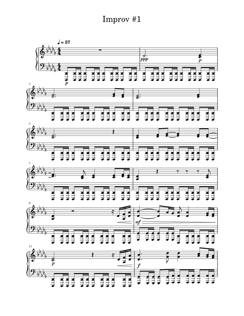Improv #1 in Db Major Sheet music for Piano (Solo) | Musescore.com