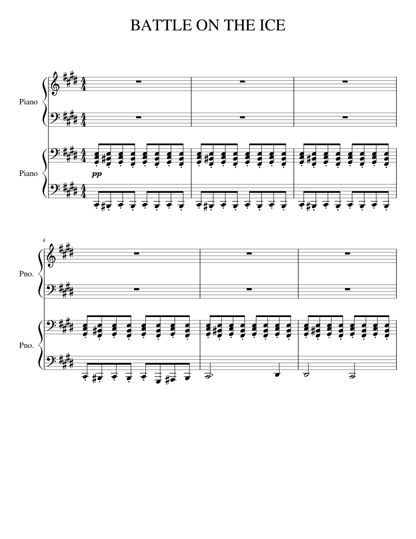 Battle on the Ice Sheet Music for Piano (Solo) | MuseScore.com