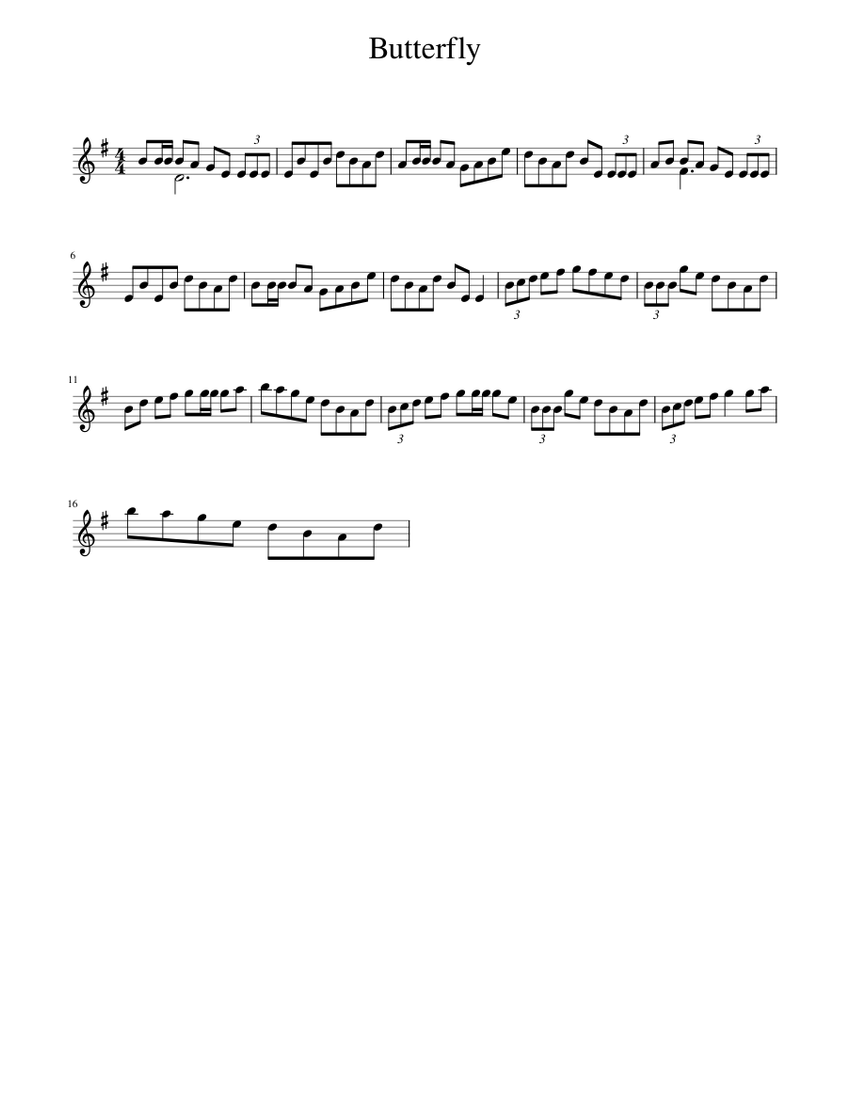 Butterfly Sheet music for Piano (Solo) | Musescore.com