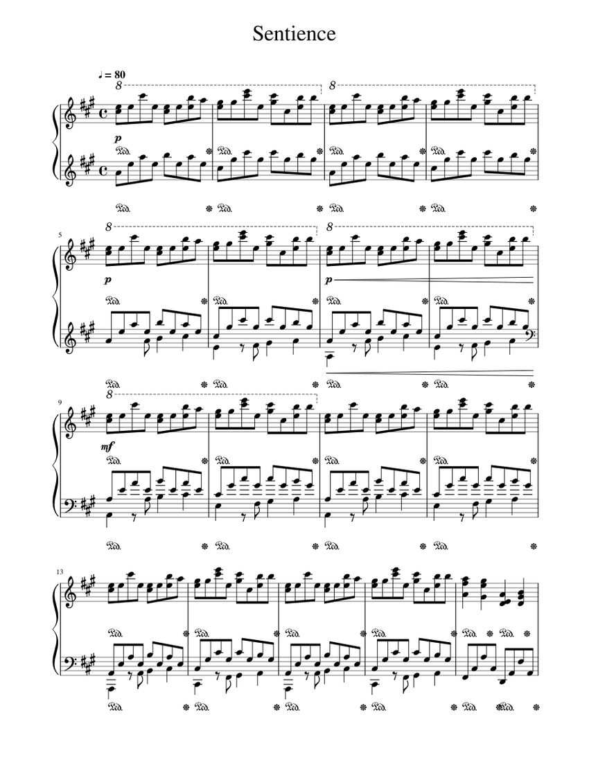 Sentience Sheet music for Piano (Solo) | Musescore.com