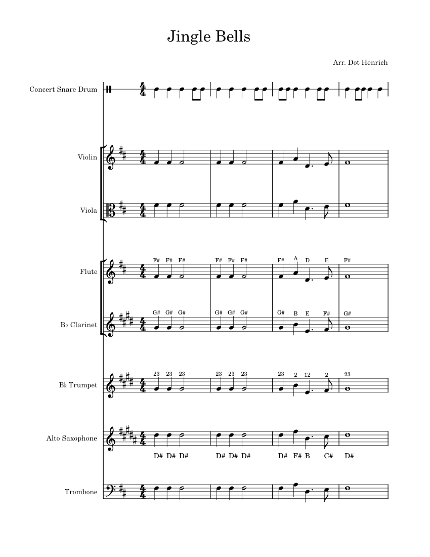 Jingle bells – Misc Traditional Sheet music for Trombone, Flute ...