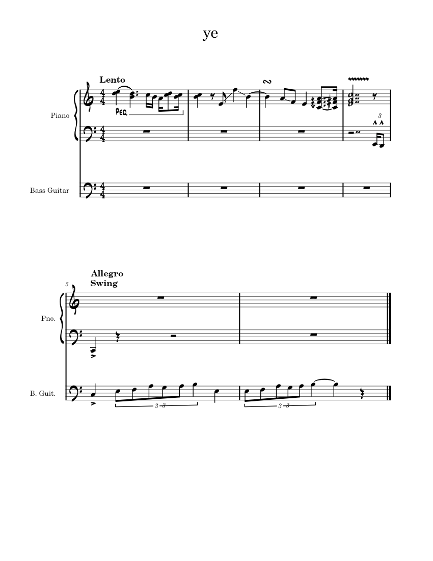 groove? Sheet music for Piano, Bass guitar (Mixed Duet) | Musescore.com