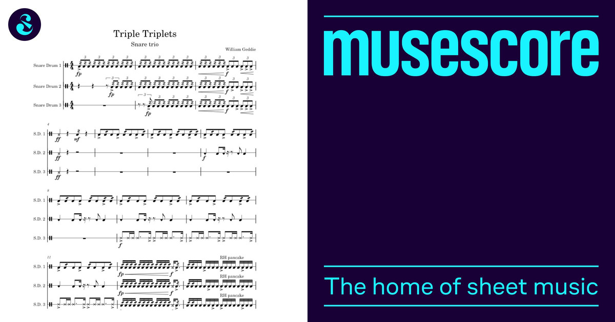 Triple Triplets Sheet music for Trumpet other (Mixed Trio) | Musescore.com