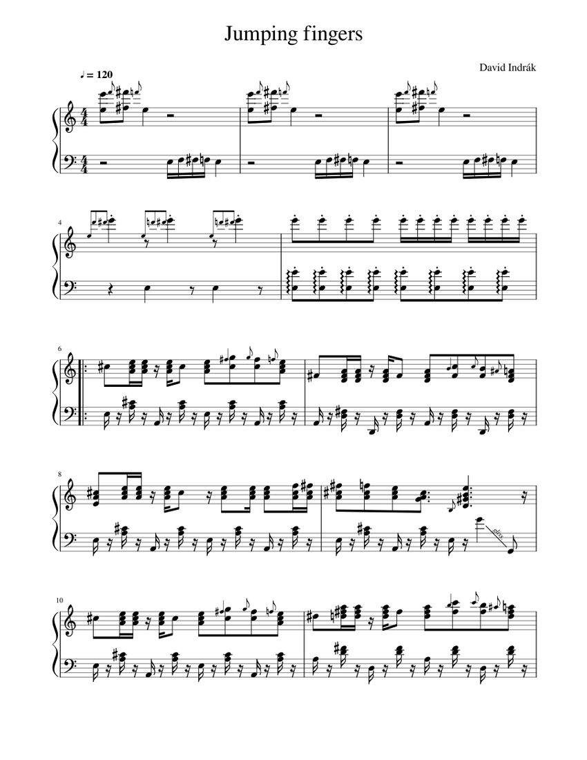 Jumping fingers Sheet music for Piano (Solo) | Musescore.com