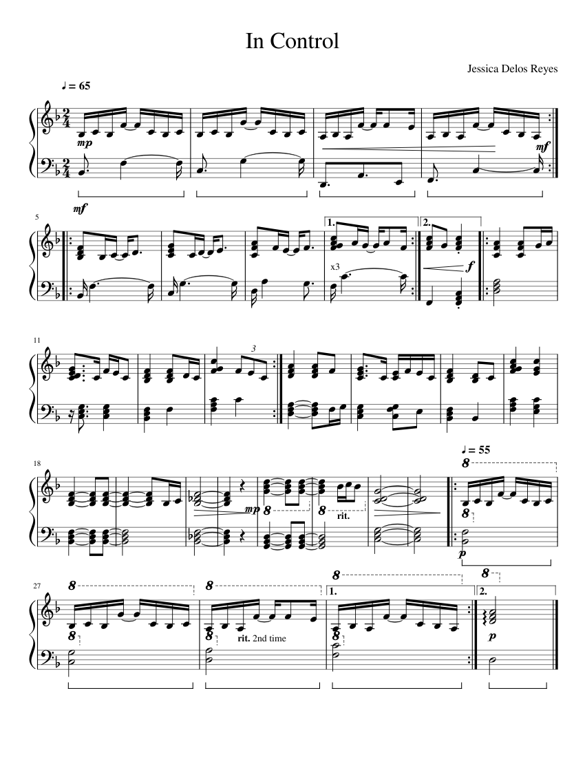 In Control Sheet music for Piano (Solo) | Musescore.com