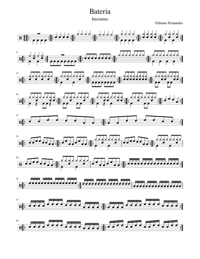 Bateria Sheet music for Drum group (Percussion Ensemble) | Musescore.com