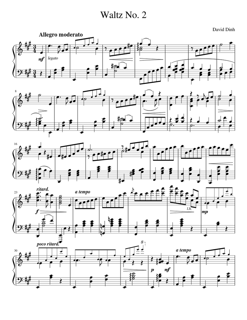 Waltz No. 2 Sheet Music for Piano (Solo) | MuseScore.com