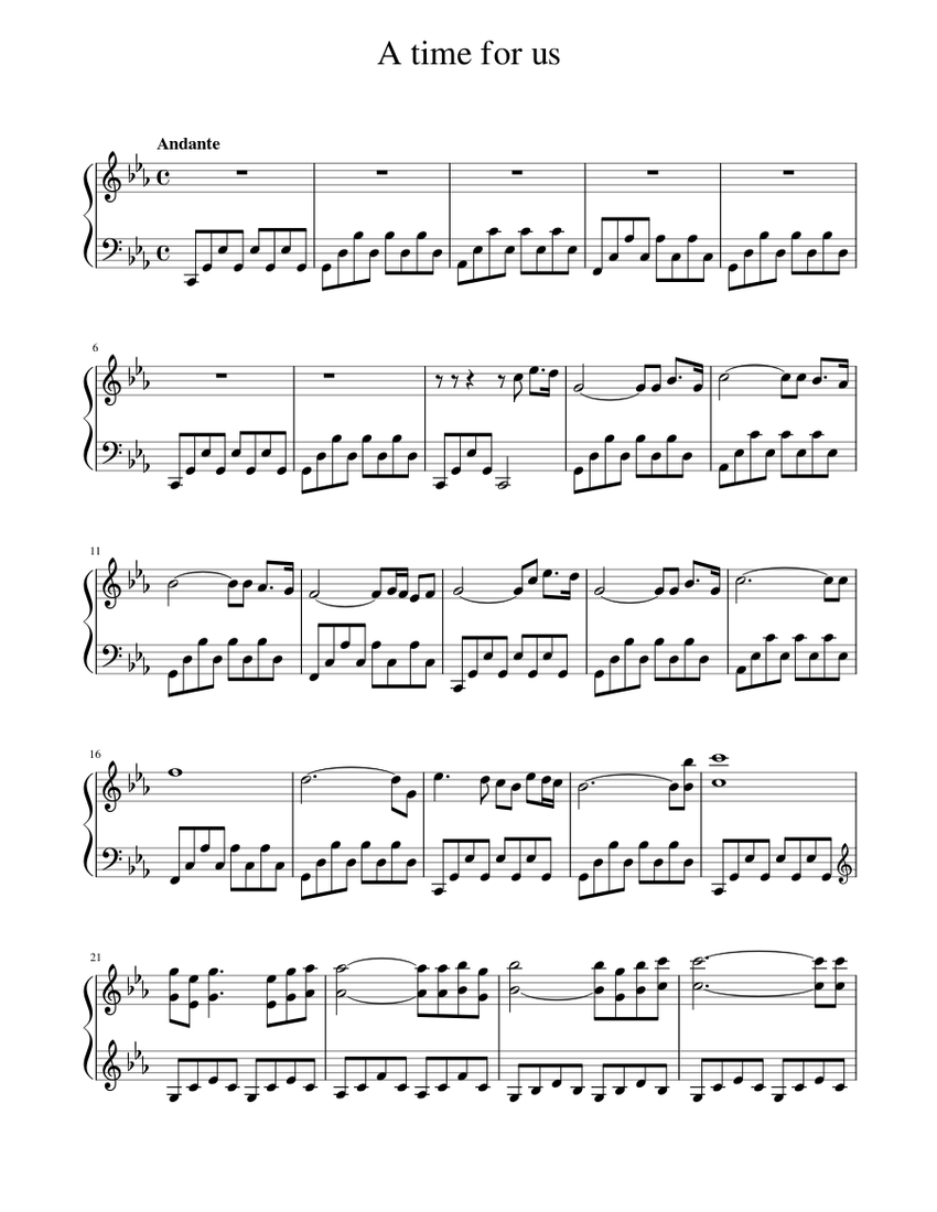 A time for us Sheet music for Piano (Piano Duo) | Musescore.com