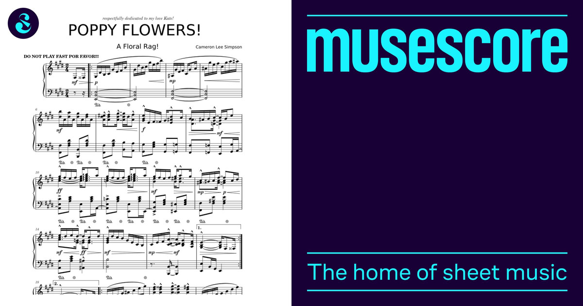 Poppy Flowers! Sheet music for Piano (Solo) | Musescore.com