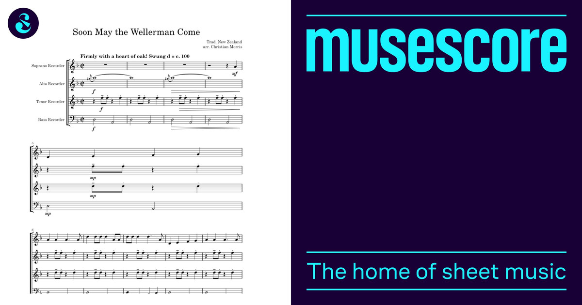 Wellerman – Misc Traditional Sheet Music for Recorder (Mixed Quartet ...