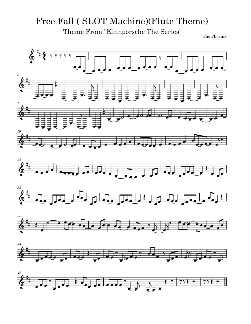 Free Fall SLOT Machine Flute Theme Sheet music for Flute (Solo ...