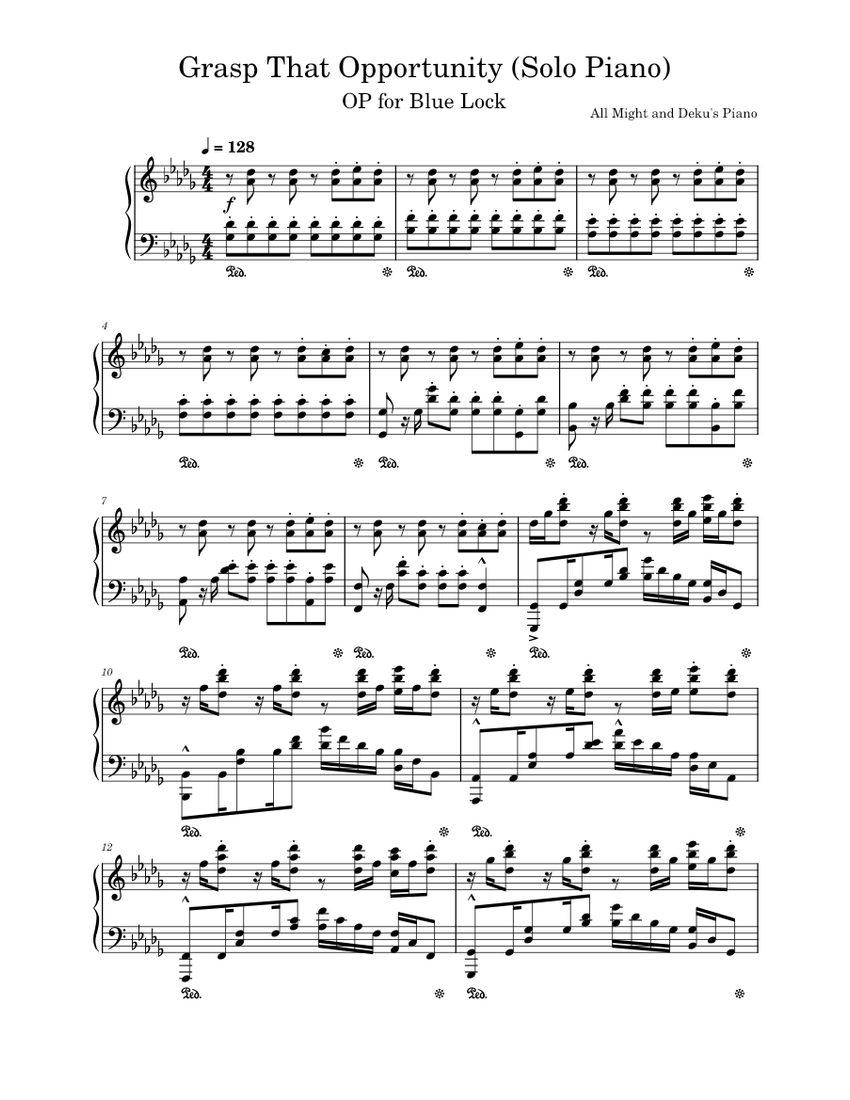 Grasp That Opportunity Original Solo Piano Sheet music for Piano (Solo ...
