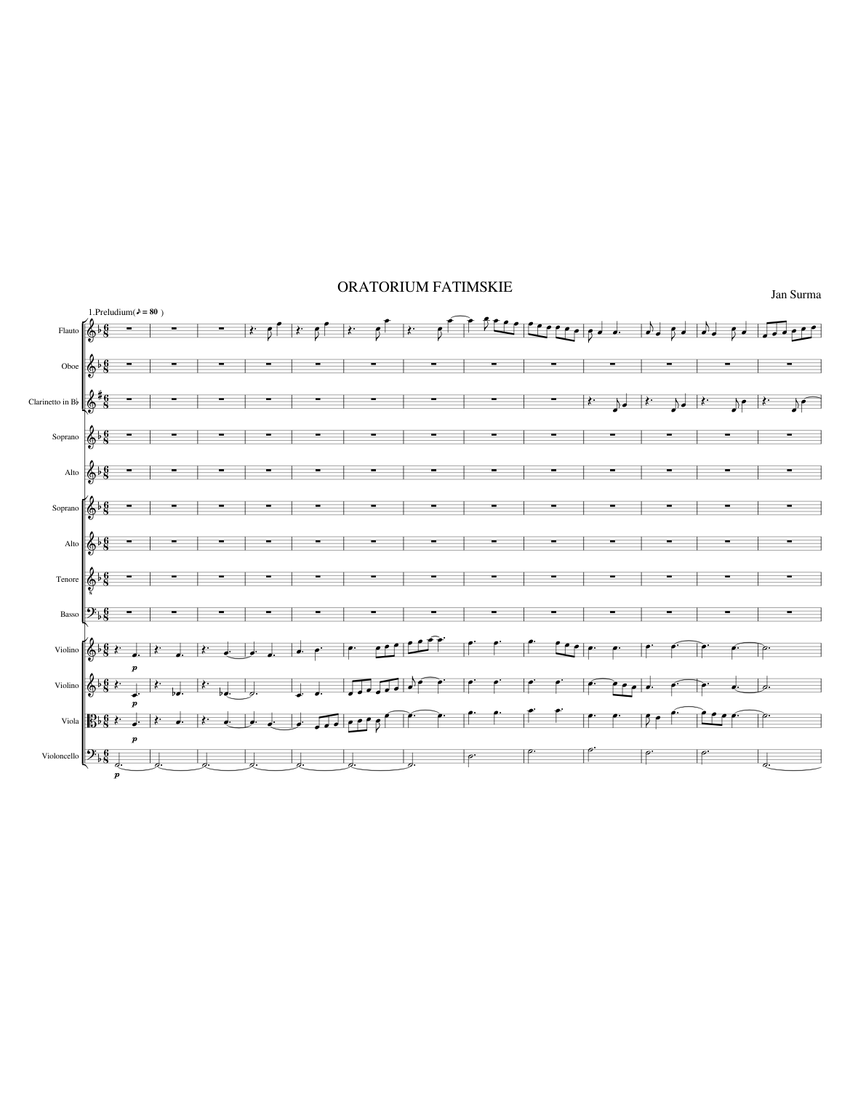 ORATORIUM FATIMSKIE Sheet music for Soprano, Alto, Tenor, Bass voice ...
