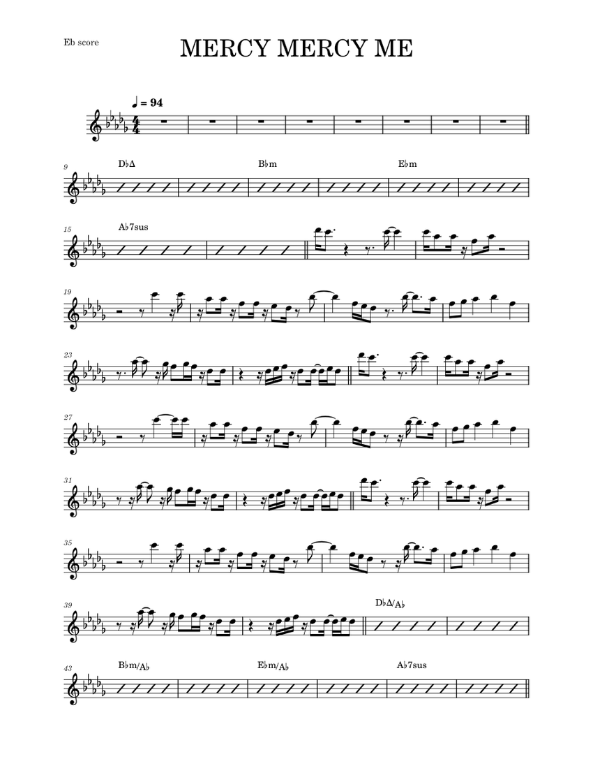 Mercy mercy me – Marvin Gaye (ALTO SAX) Sheet Music with Chords for ...