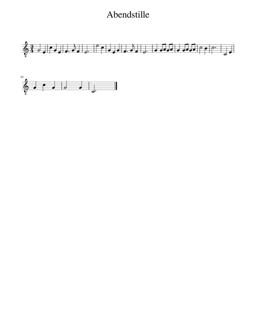 Abendstille Sheet music for Guitar (Solo) | Musescore.com