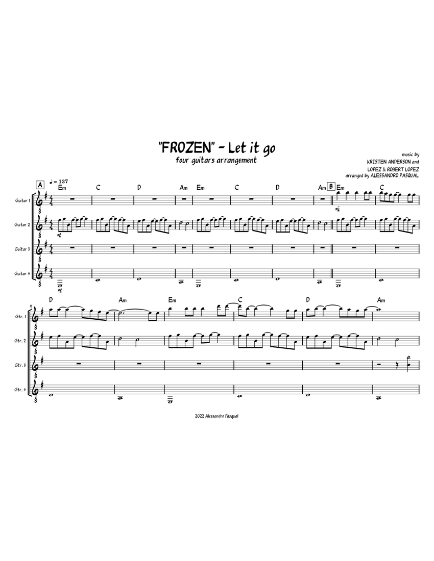 Let it go – Kristen Anderson-Lopez & Robert Lopez LET IT GO Sheet Music ...
