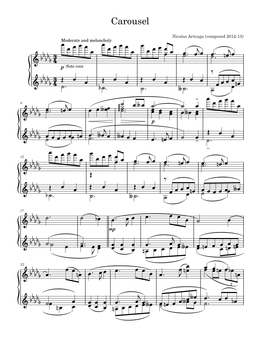 Carousel Sheet music for Piano (Solo) | Musescore.com