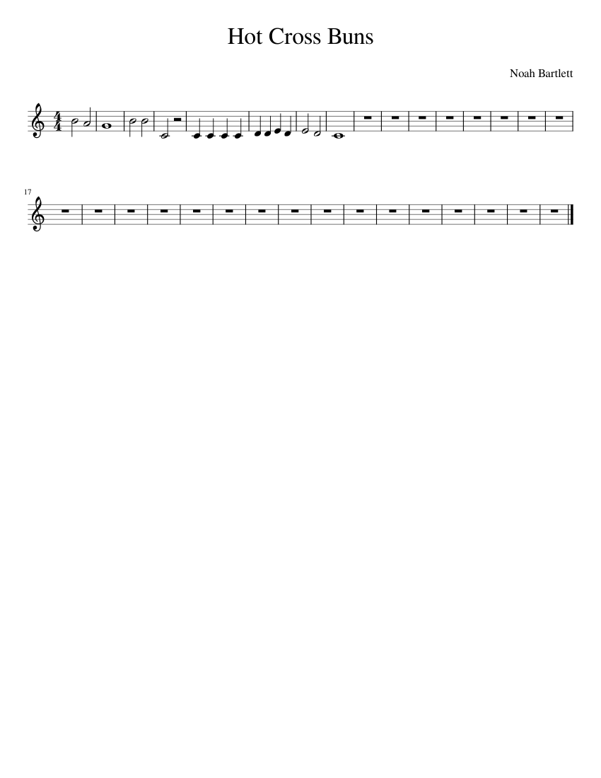 Hot Cross Buns Sheet Music for Saxophone alto (Solo) | MuseScore.com