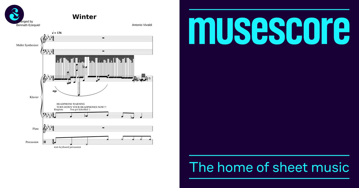 The Four Seasons - Winter – Antonio Vivaldi but i messed up Sheet Music ...
