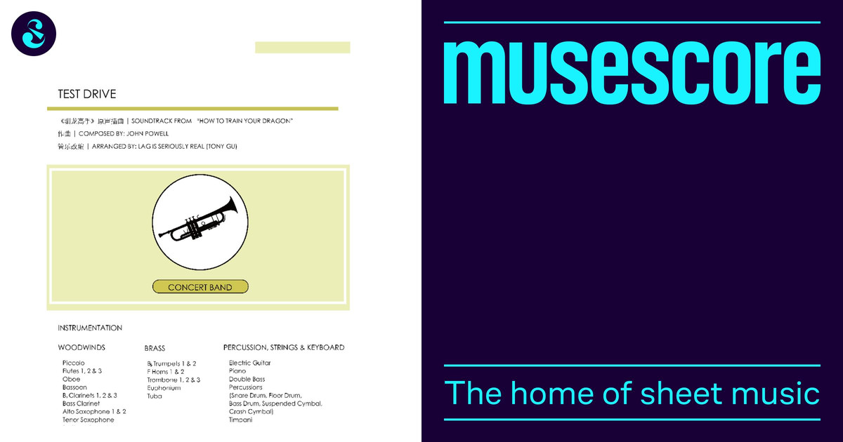 3m20 Test Drive - Concert Band Arrangement Sheet Music with Chords for ...