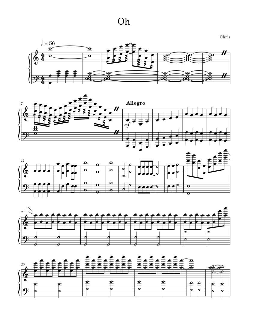 Oh Sheet music for Piano (Solo) | Musescore.com
