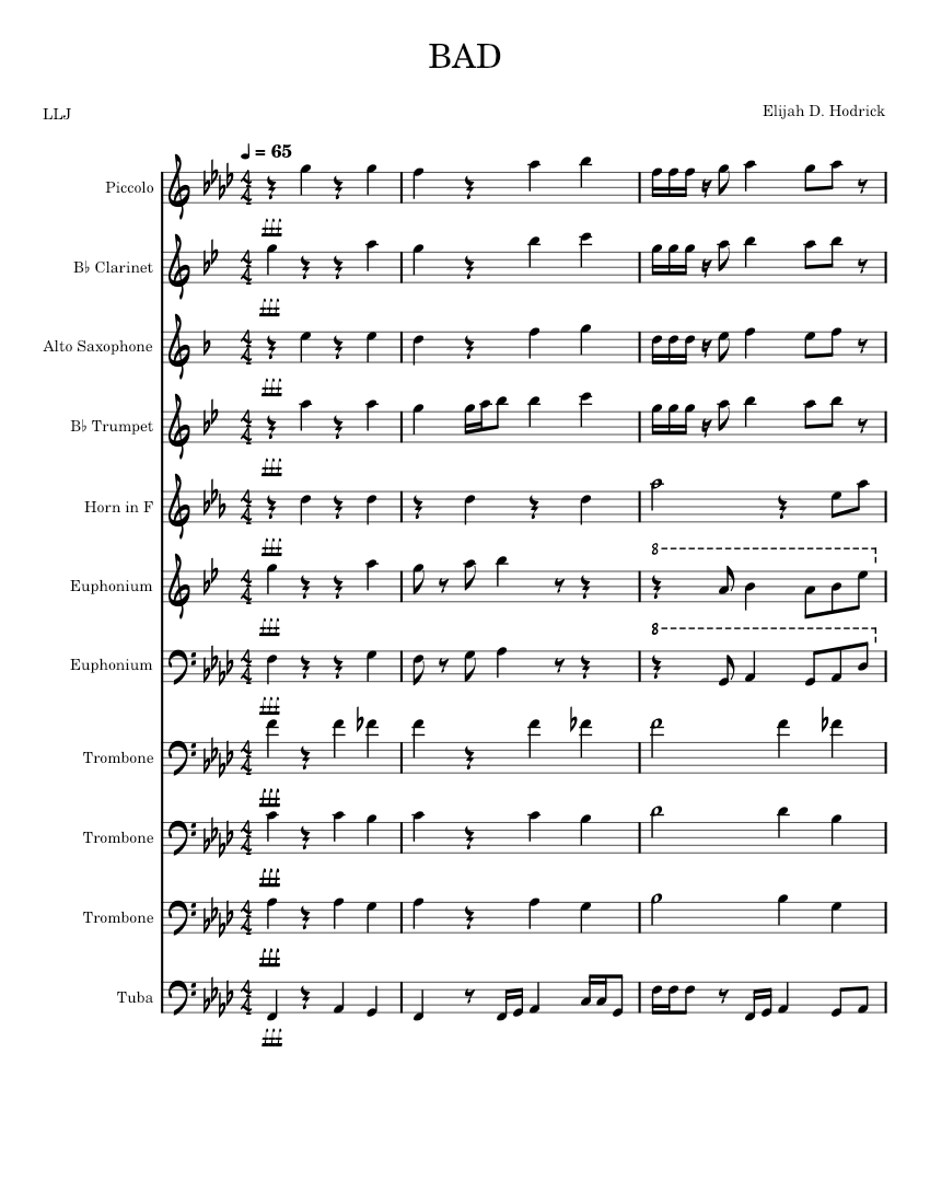 BAD Sheet music for Trombone, Euphonium, Tuba, Flute piccolo & more ...