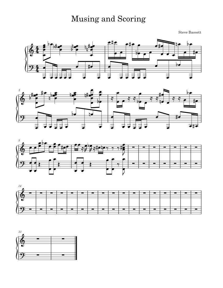 Musing and Scoring Sheet music for Piano (Solo) Easy | Musescore.com