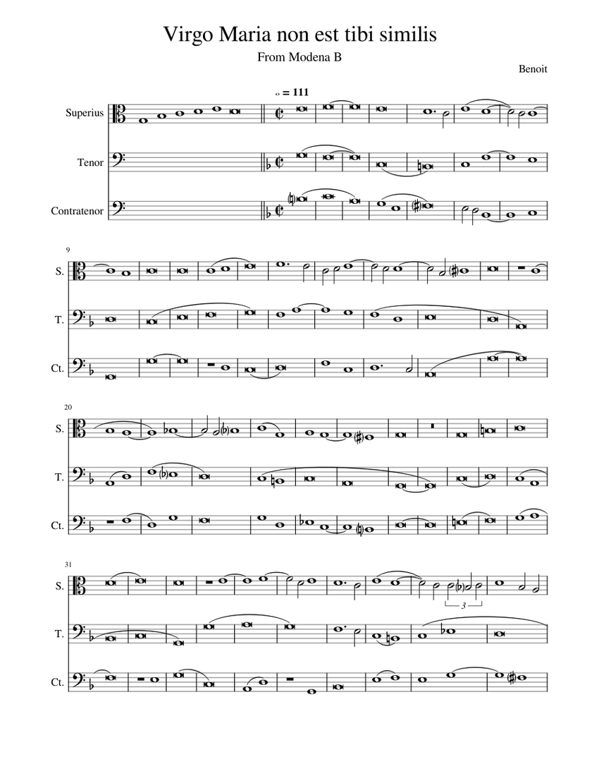 Virgo Maria non est tibi similis - Benoit - piano tutorial