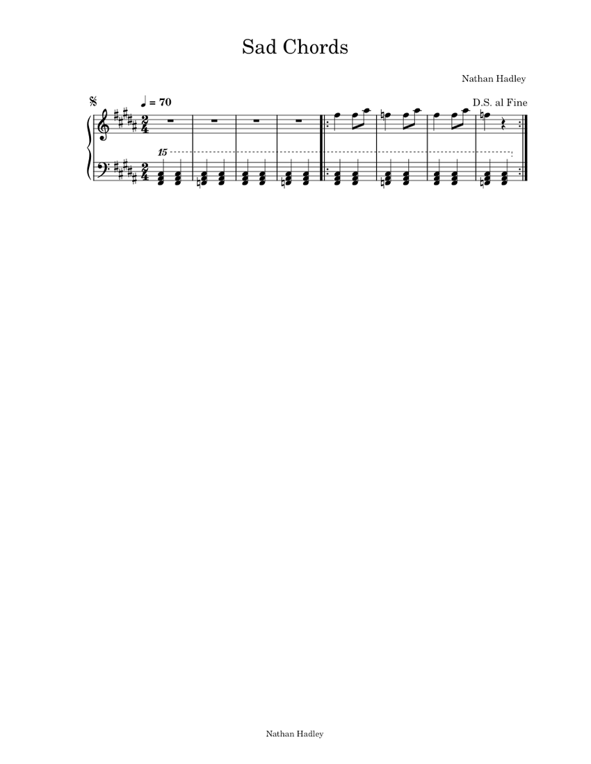 Sad Chords Sheet music for Piano (Solo) Easy | Musescore.com