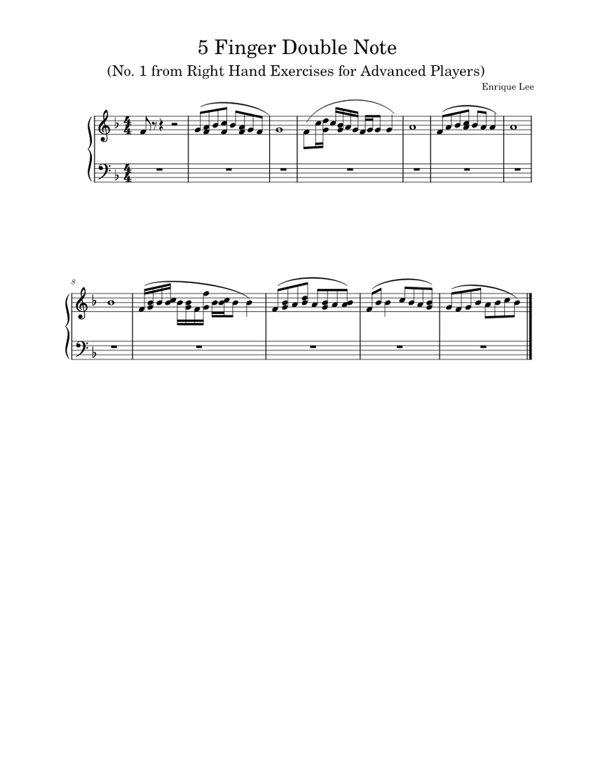 5 Finger Double Note Sheet music for Piano (Solo) Easy | Musescore.com