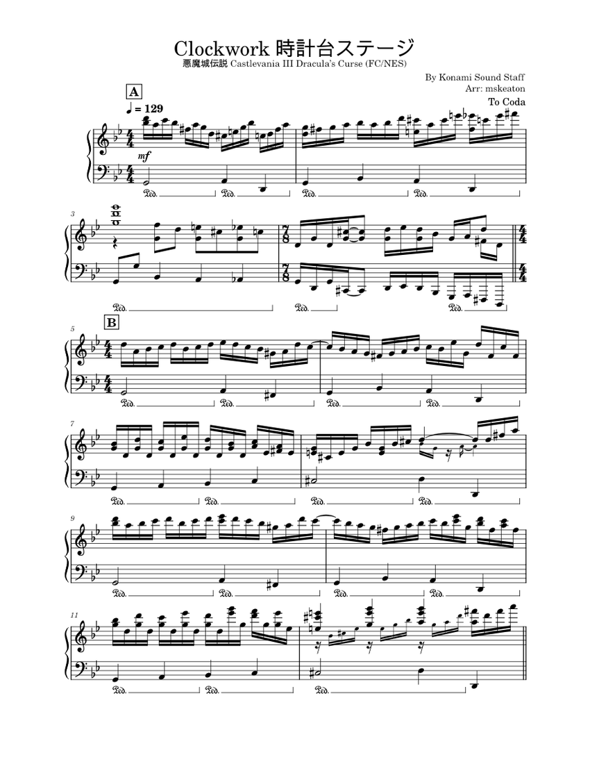 Clockwork 時計台ステージ - 悪魔城伝説 Castlevania III Dracula’s Curse (FC/NES ...