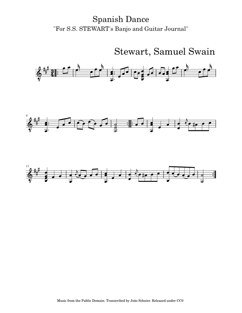 Spanish Dance - Samuel Swain Stewart Sheet music for Banjo (Solo ...