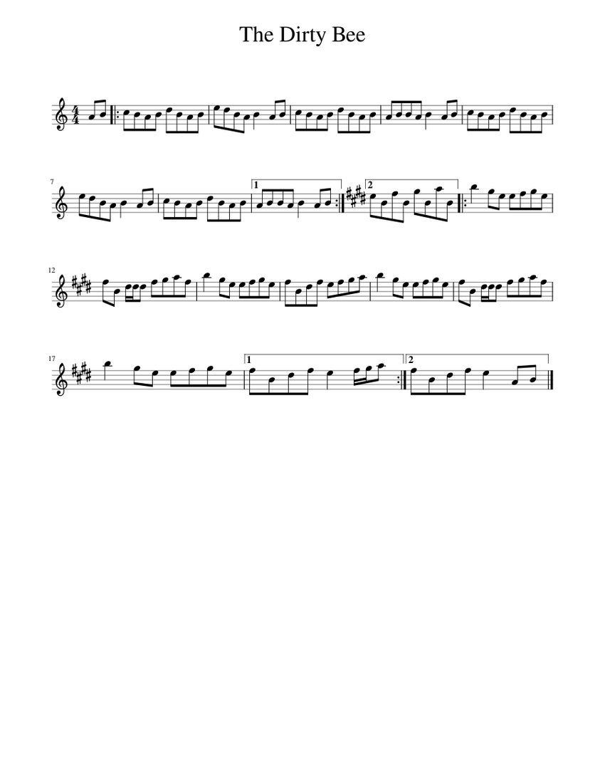 The Dirty Bee Sheet music for Piano (Solo) | Musescore.com