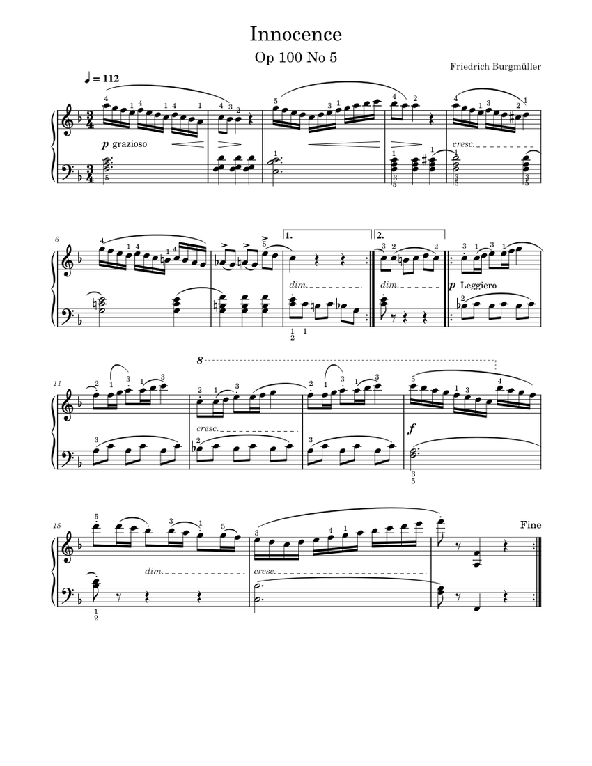 Innocence Sheet music for Piano (Solo) | Musescore.com