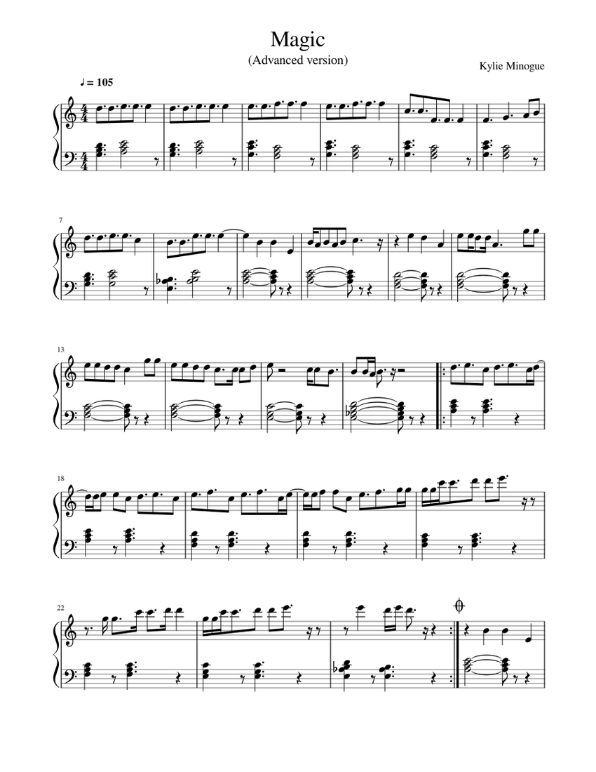 Magic Sheet Music for Piano (Solo) Easy | MuseScore.com