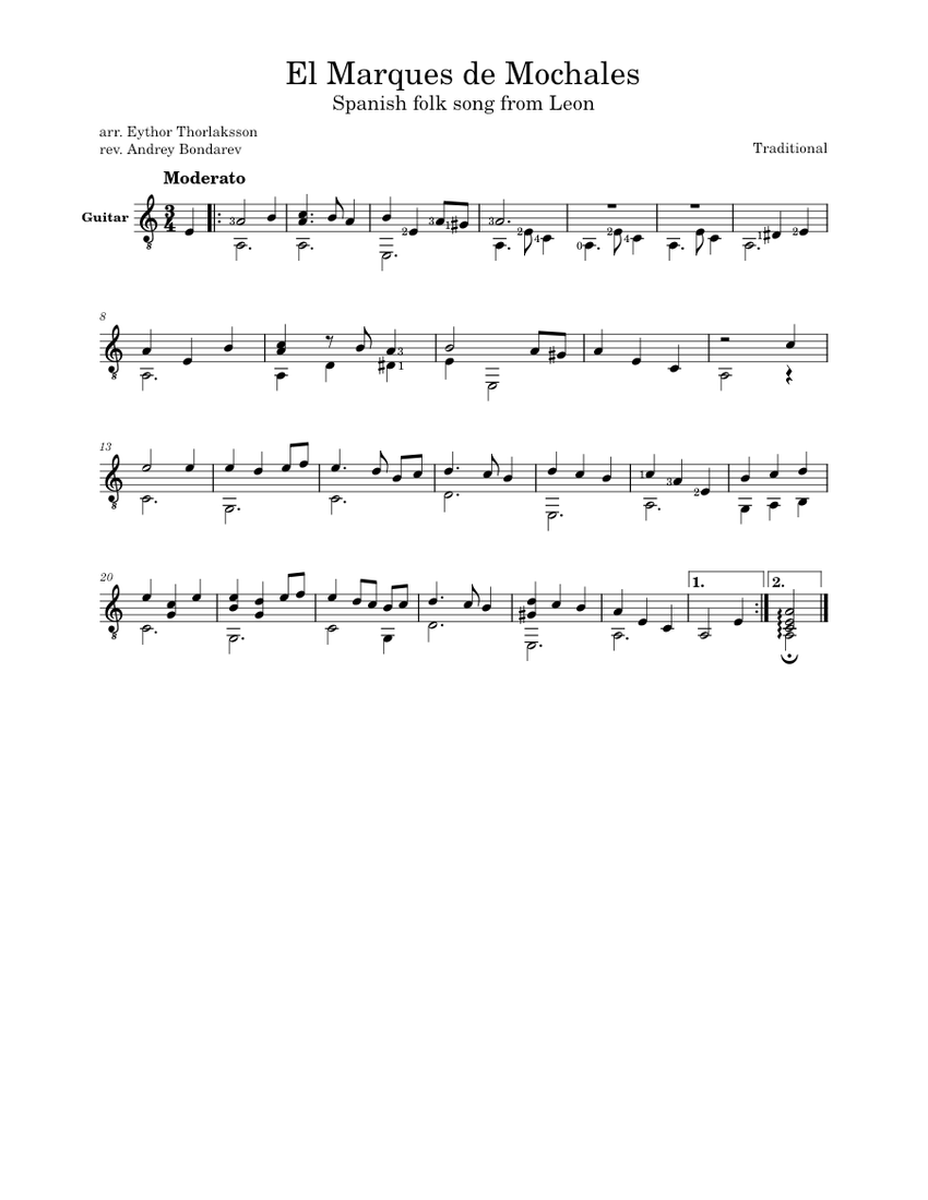 El Marques de Mochales – Misc Traditional (Spanish folk song from Leon ...