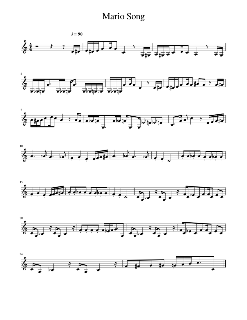 Mario Song Sheet music for Trumpet in b-flat (Solo) | Musescore.com