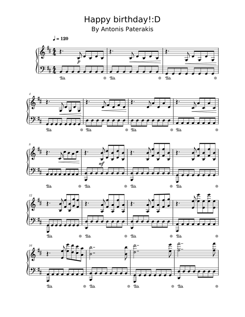 Happy birthday! Sheet Music for Piano (Solo) | MuseScore.com
