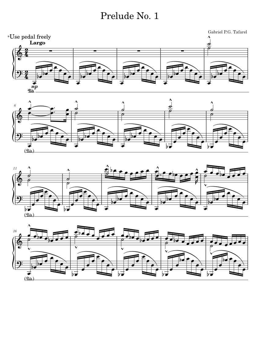 Prelude No. 1 Sheet music for Piano (Solo) | Musescore.com