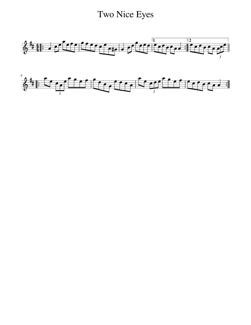Two Nice Eyes Sheet music for Piano (Solo) Easy | Musescore.com