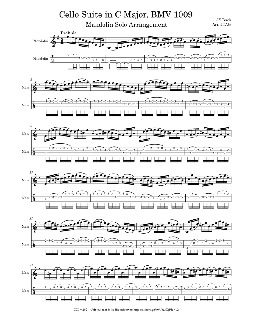 Cello Suite No.3 in C major, BWV 1009 – Johann Sebastian Bach Sheet ...