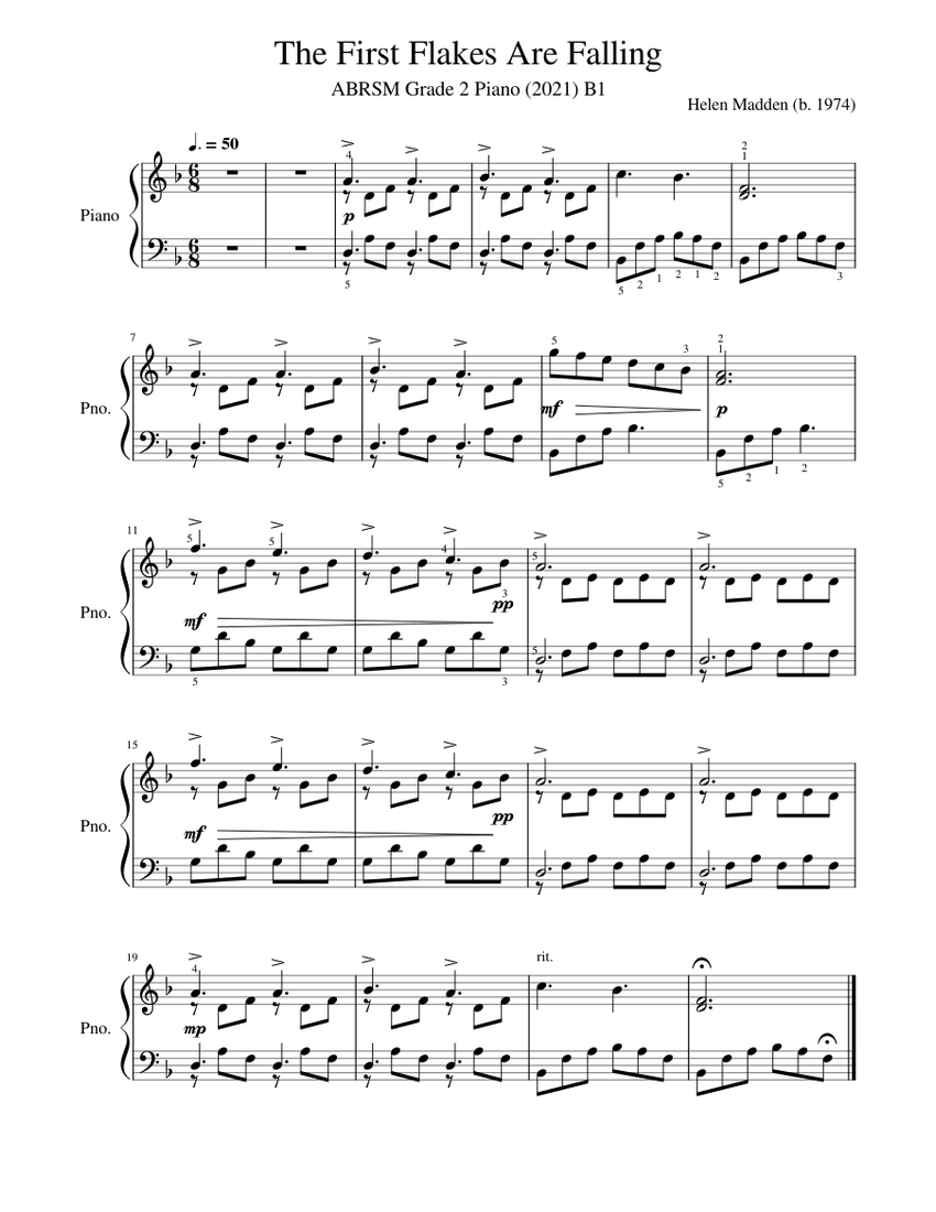 the-first-flakes-are-falling-helen-madden-sheet-music-for-piano-solo