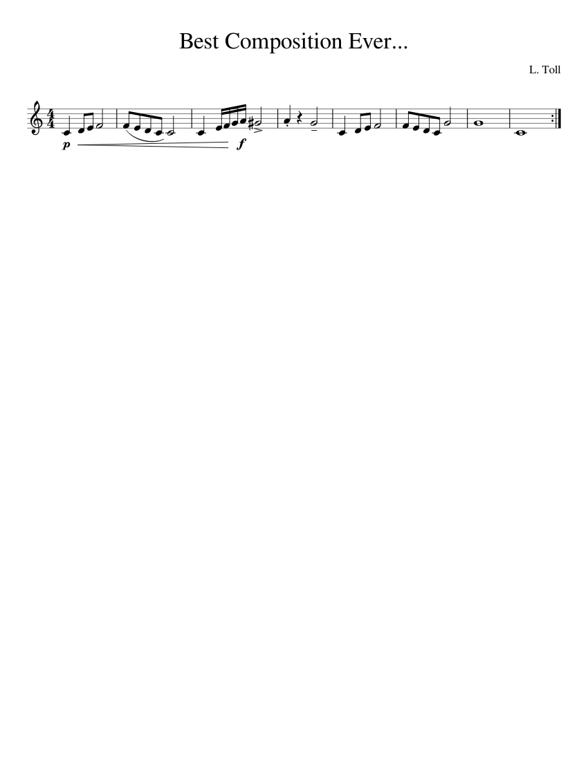 Best Composition Ever... Sheet music for Piano (Solo) Easy | Musescore.com